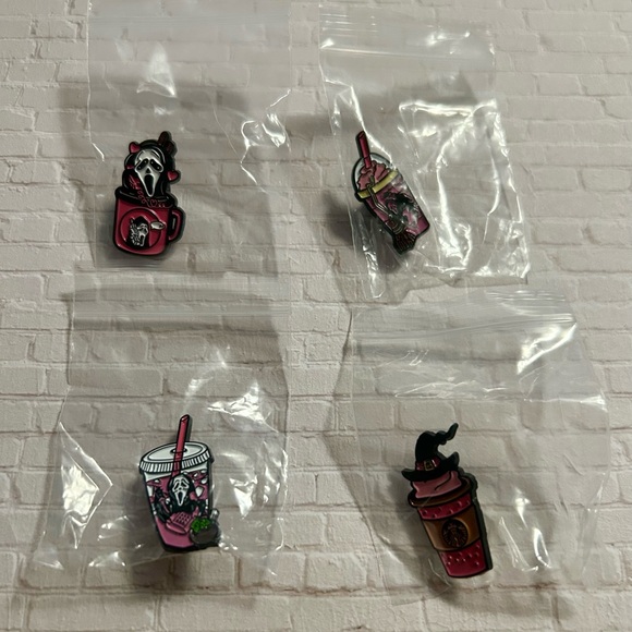 Jewelry | New Scream Ghostface Milk Tea Starbucks Drink Enamel Pin Set ...